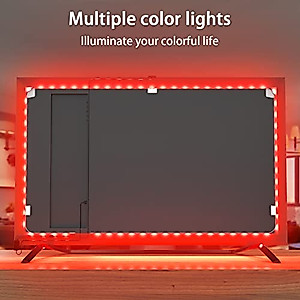BASON LIGHTING LED TV Backlights with Camera,Side Illumination TV Lights Kit with Daul Control Modes,12.4ft Color Changing Rope Lights for 55-65 inch TV, Music Sync for Gaming Bedroom HDTV Mood Light.