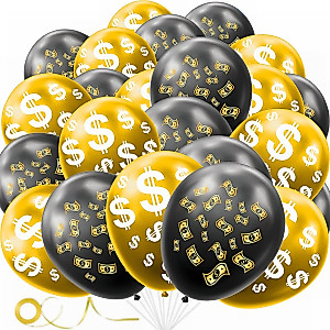 20pcs Money Dollar Currency Symbol Signs Latex Balloons Dollar Bill Party Balloons for Money Theme Party Birthday Las Vegas Casino Party Wedding Bachelorette Retirement Anniversary Graduation