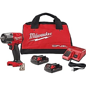 Milwaukee M18 FUEL Mid-Torque 3/8" Impact Wrench with Friction Ring Kit - (2) 2.0Ah Batteries & Charger