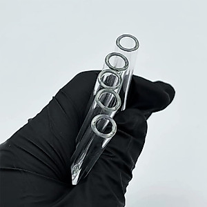 Reusable Clear 4"(100mm) Glass Blowing Tubes :Length:4Inches: OD-12MM: Wall Thickness :2MM, 5Pcs Glass Tubing Blowing Tubes + Cleaning Brush + Protect Box