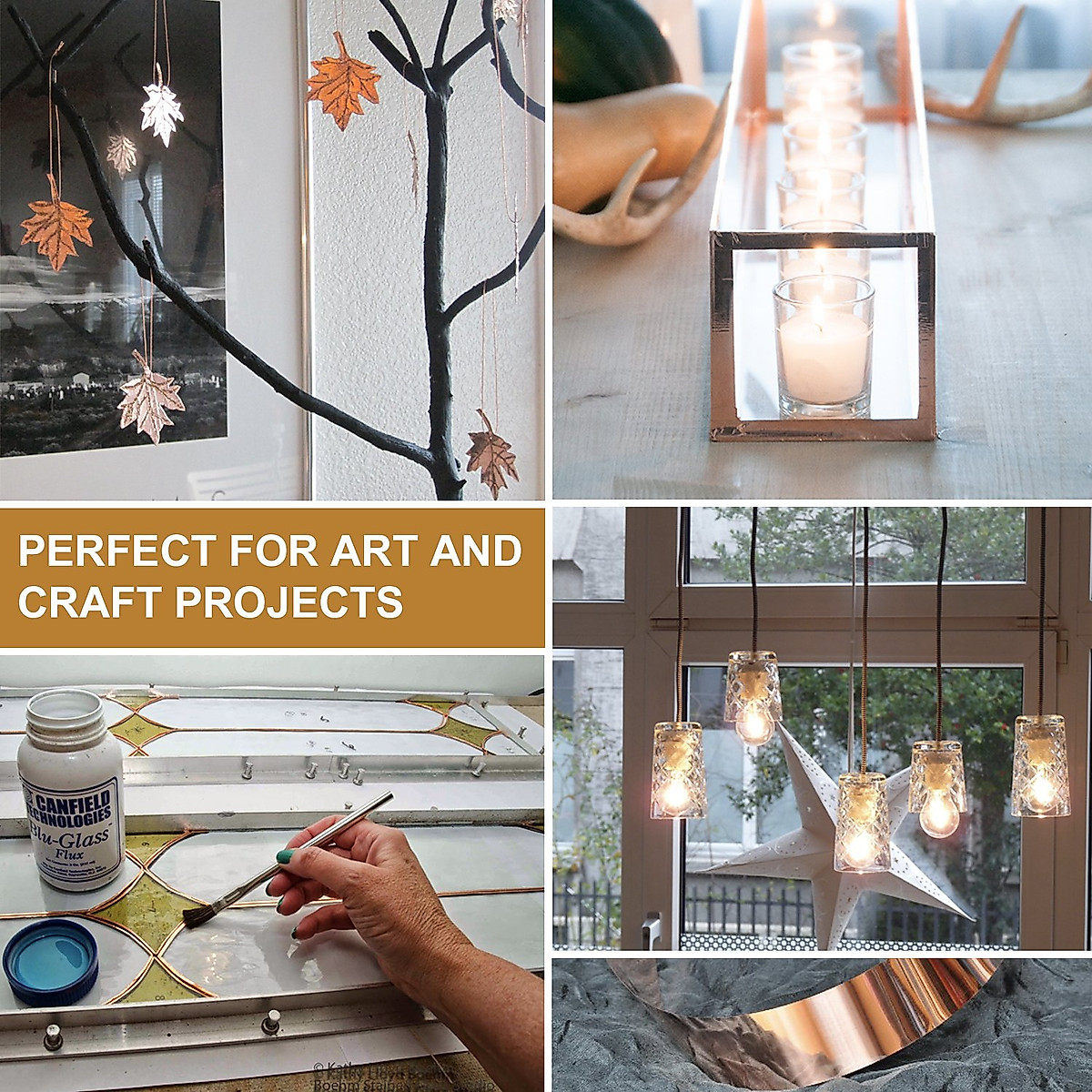 LOVIMAG Copper Foil Tape (1inch X 66 FT) with Conductive Adhesive for Guitar and EMI Shielding, Crafts, Electrical Repairs, Grounding,Masking Tape.