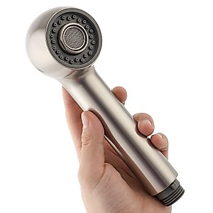 Replacement Sprayer Pull Out Spray Head for Kitchen Sink Pull-Down Faucet G1/2 or 13/16inch Thread 2-Function Stream Aerated Flow- Brushed Nickel