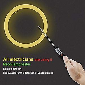 Neon Tube Tester,LED Tester,Battery Powered Portable Handheld Universal Neon Tube Lamp Fluorescent Light Bulb Tester,Lamp Diagnostic Detector,for Testing Various Lamp Light Tube(No Battery Included)