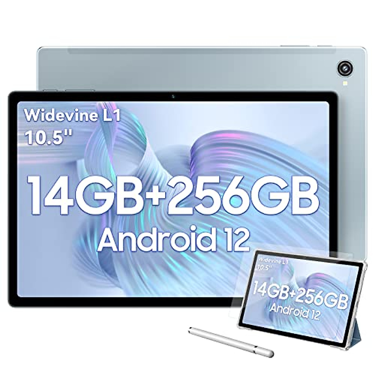 Blackview 10.5 inch Android 12 Tablet, Widevine L1, 14GB+256GB/TF 1TB, 8280mAh Battery, 13MP+8MP Cameras, Octa-Core Gaming Tablet with Stylus, FHD+ IPS Screen/5G WiFi/Quad Speakers/GPS-Tab 15 Pro Blue