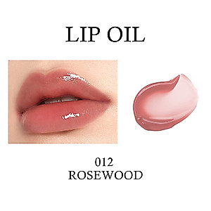 KYDA 2 Colors Hydrating Lip Glow Oil, Moisturizing Lip Oil Gloss, Transparent Plumping Lip Gloss, Lip Oil Tinted for Lip Care and Dry Lips, 007+012