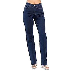 Judy Blue Women's High Waist Vintage Straight Jeans (9, Dark)