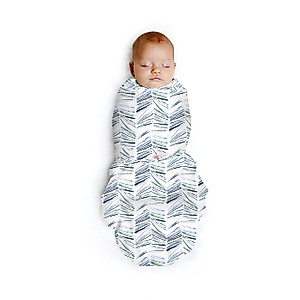 embé 2-Way Starter Baby Swaddle, 6-14 lbs, Newborn Swaddle Sack 0-3 Months, Zip & Velcro Swaddle 0-3 Months Baby Swaddles Wrap, Hip Healthy, Infant Swaddle - Angle Stripe