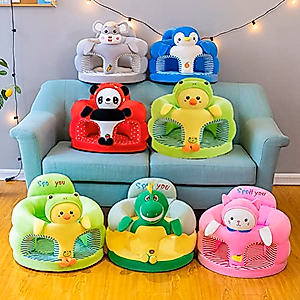 Eyomii 1 Pcs Baby Sitting Chair Cover Animal Shaped Kids Learning Sitting Chair Cover Support Sofa Infant Plush Seats Baby Sofa Seat Cover for Toddlers.(Only Cover)