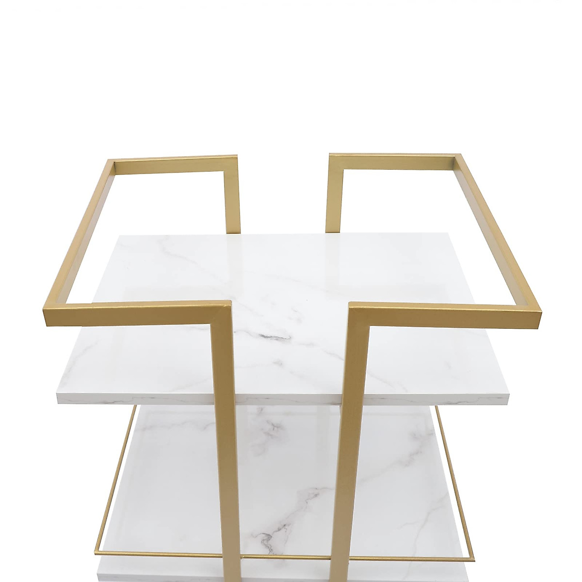 3 Tier Rolling Cart, Utility Manicure Trolley, Open Design Metal Storage Rolling Barber Cart for Kitchen, Living Room, Studio, Bedroom, Balcony, Universal Wheels with Lock