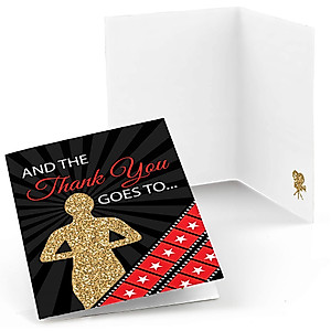 Big Dot of Happiness Red Carpet Hollywood - Movie Night Party Thank You Cards (8 count)