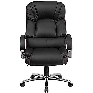 Flash Furniture HERCULES Series Big & Tall 500 lb. Rated Black LeatherSoft Executive Swivel Ergonomic Office Chair with Chrome Base and Arms