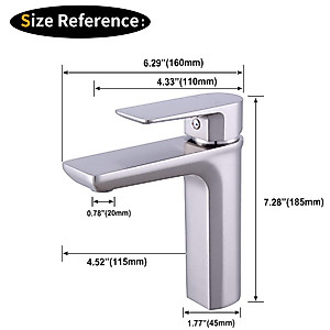 BEIGEEWY Single Handle One Hole Sink Faucet Low Lead Copper Gravity Casting Shell Bathroom Basin Faucet with cUPC Water Supply Lines Rv Lavatory Vessel Faucet Basin Mixer Brushed Nickel