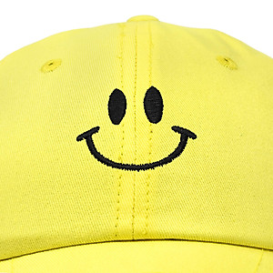 DALIX Smile Baseball Cap Smiling Face Happy Dad Hat Men Women Teens in Yellow