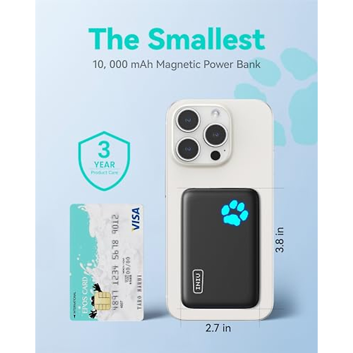 INIU for Magsafe Portable Charger, Small 10000mAh 20W PD Magnetic Power Bank, USB C in&Out Wireless Battery Pack Phone Charger, Only for iPhone 15/15 Plus/15 Pro/15 Pro Max, iPhone 14/13/12 Series