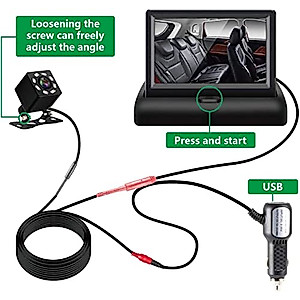 Baby Car Camera ,SAMFIWI Baby Car Mirror Safety Car Seat Mirror Camera and Monitor with Infrared Night Vision Best Baby Monitor and Camera for Baby Car Seat Rear Facing