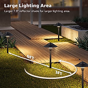 SUNVIE Low Voltage Landscape Pathway Lights, 12-24V 3W LED Path Lighting, 3000K Outdoor Low Voltage Landscape Lighting, IP65 Waterproof Aluminum Path and Area Light for Yard Garden Walkway, 2 Pack