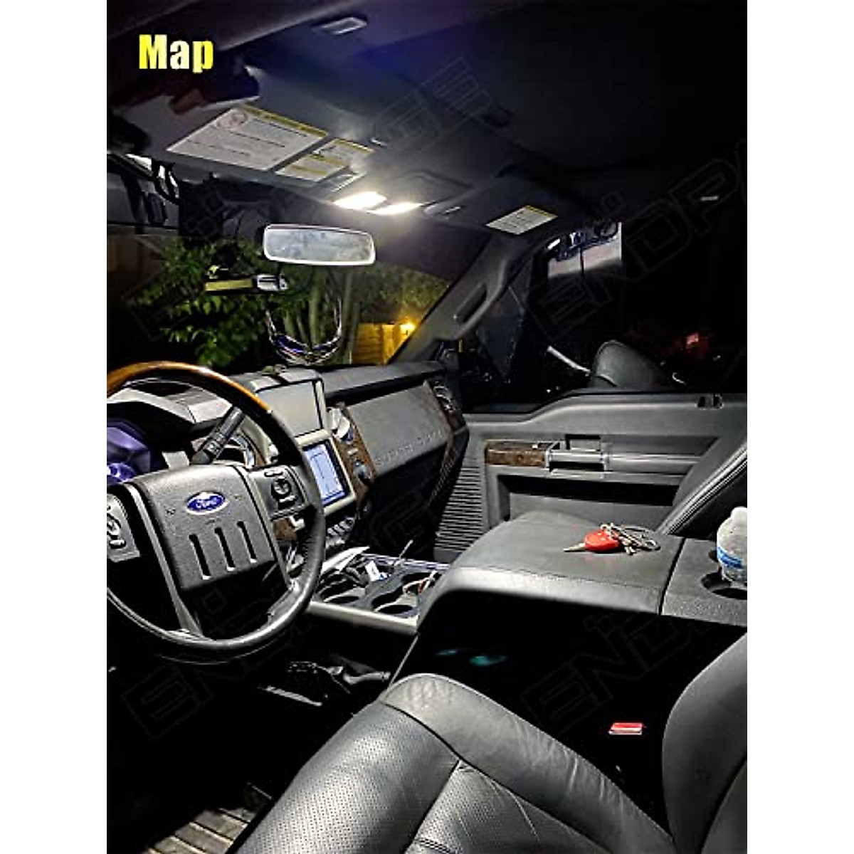 ENDPAGE 14-Pieces F250 F350 Interior LED Light Kit for 1999-2016 Ford F-250 F-350 Super Duty White 6000K Interior LED Lighting Package + Cargo Lights, License Plate Lights, Install Tool