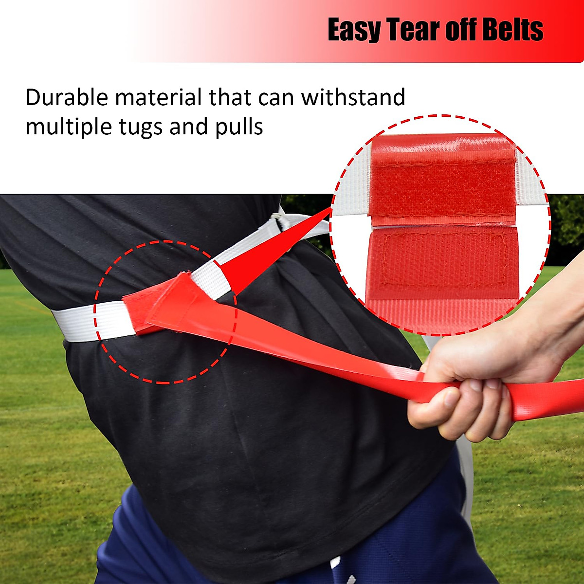 Flag Football Set, 14 Player Football Flags and Belts Set, Includes 14 Belts, 28 Football Flags, 4 Cones, 8 Disc Cones (14 Players)