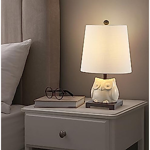 JONATHAN Y JYL3014B Justina 16" Ceramic Mini LED Table Lamp, Cottage,Transitional for Bedroom, Living Room, Office, Kids Room, Entryway, College Dorm, Bookcase, LED Bulb Included, Antique White