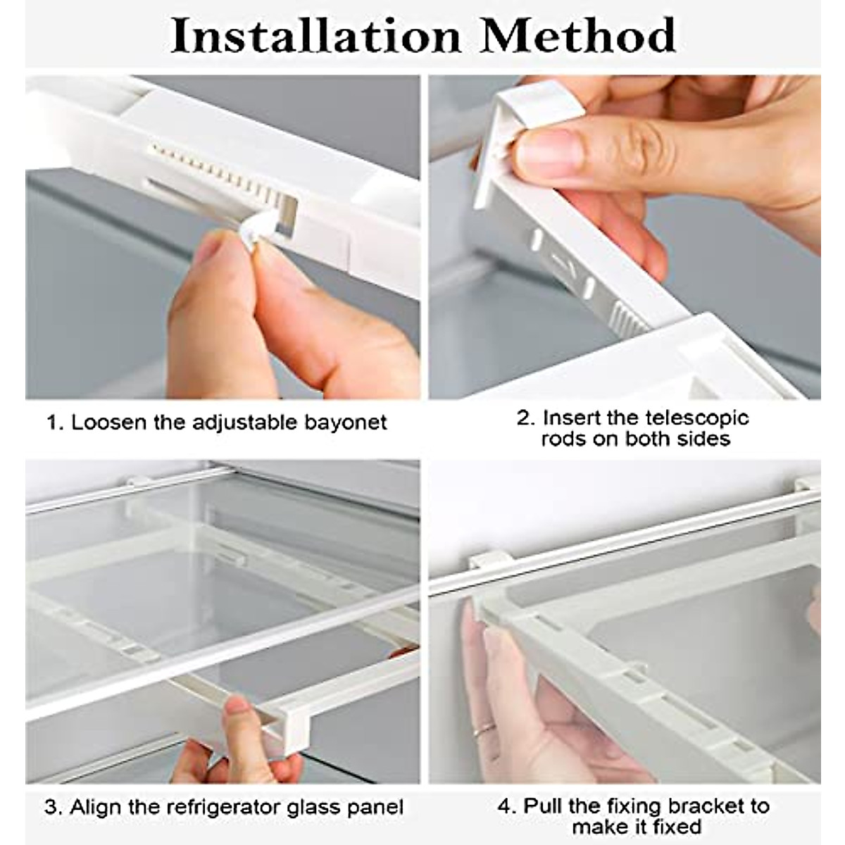 2 Pack Fridge Drawer Organizer, Pull-outrefrigerator Vegetable Drawer Box & Egg Drawer for Refrigerator, Reusable Fruit Storage Containers for Fridge, Multifunctional Food Fridge Organizer