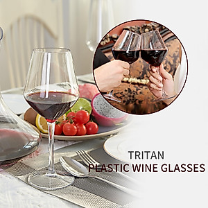 MICHLEY Unbreakable Stemmed Wine Glass 100% Tritan Plastic Dishwasher available Glassware 15 oz, Set of 6