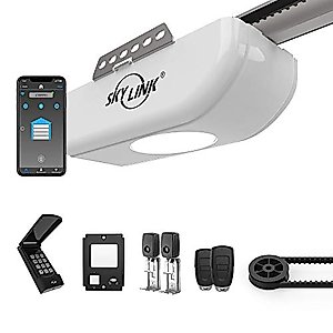 Atoms ATR-1622BKW by Skylink 1/2HPF Garage Door Opener with Alexa. Extremely Quiet DC Motor, Belt Drive and WiFi Compatible