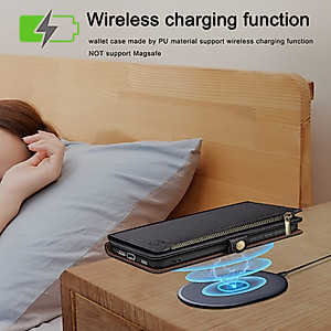 XcaseBar for iPhone 11 Pro Max 6.5" Wallet case with Zipper Credit Card Holder【RFID Blocking】, Flip Folio Book PU Leather Phone case Shockproof Cover Women Men for Apple 11 ProMax case Black