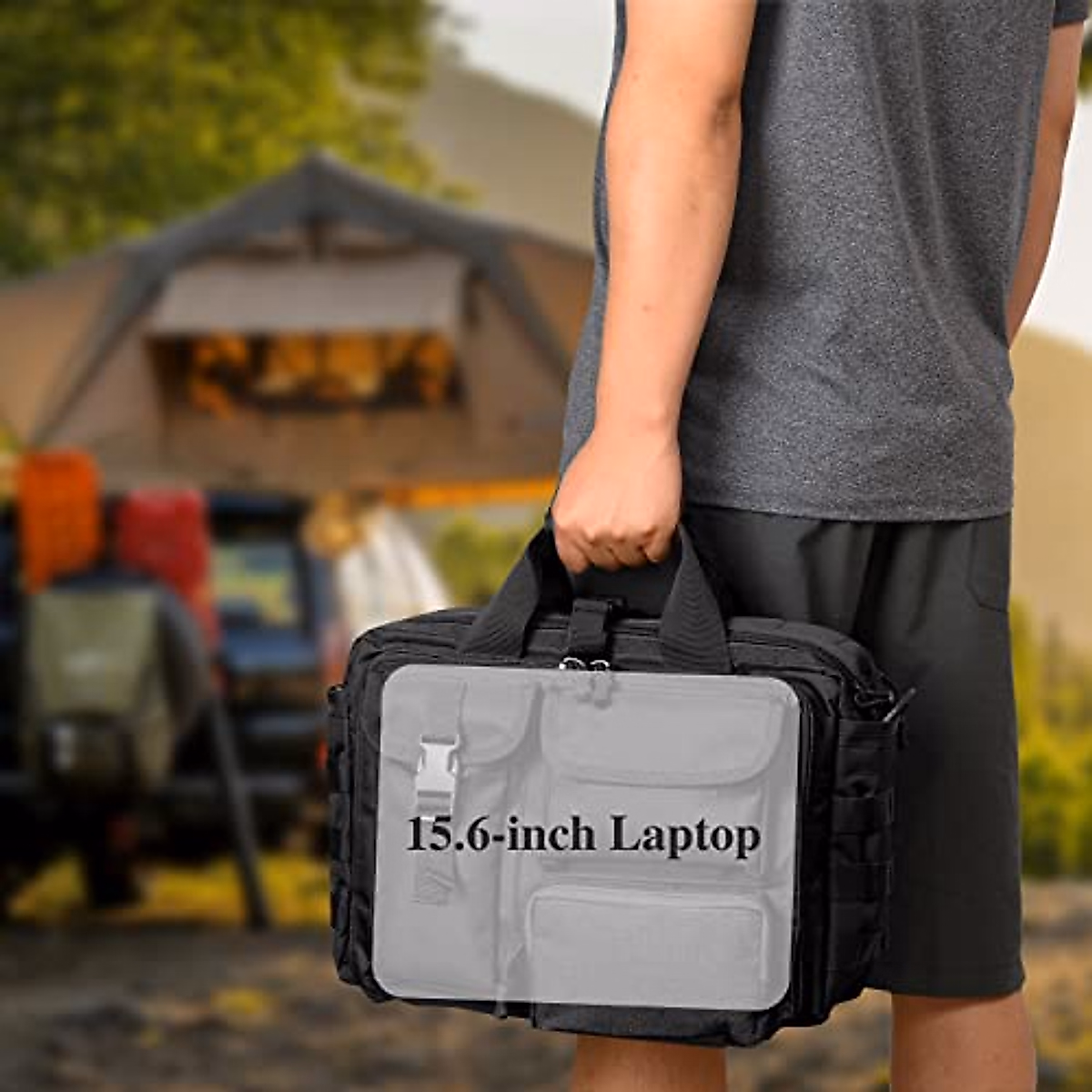 Stypos Tactical Messenger Bag, 15.6 Inch Tactical Briefcase for Man Military Laptop Bag Messenger Shoulder Bag, Includes a Flag