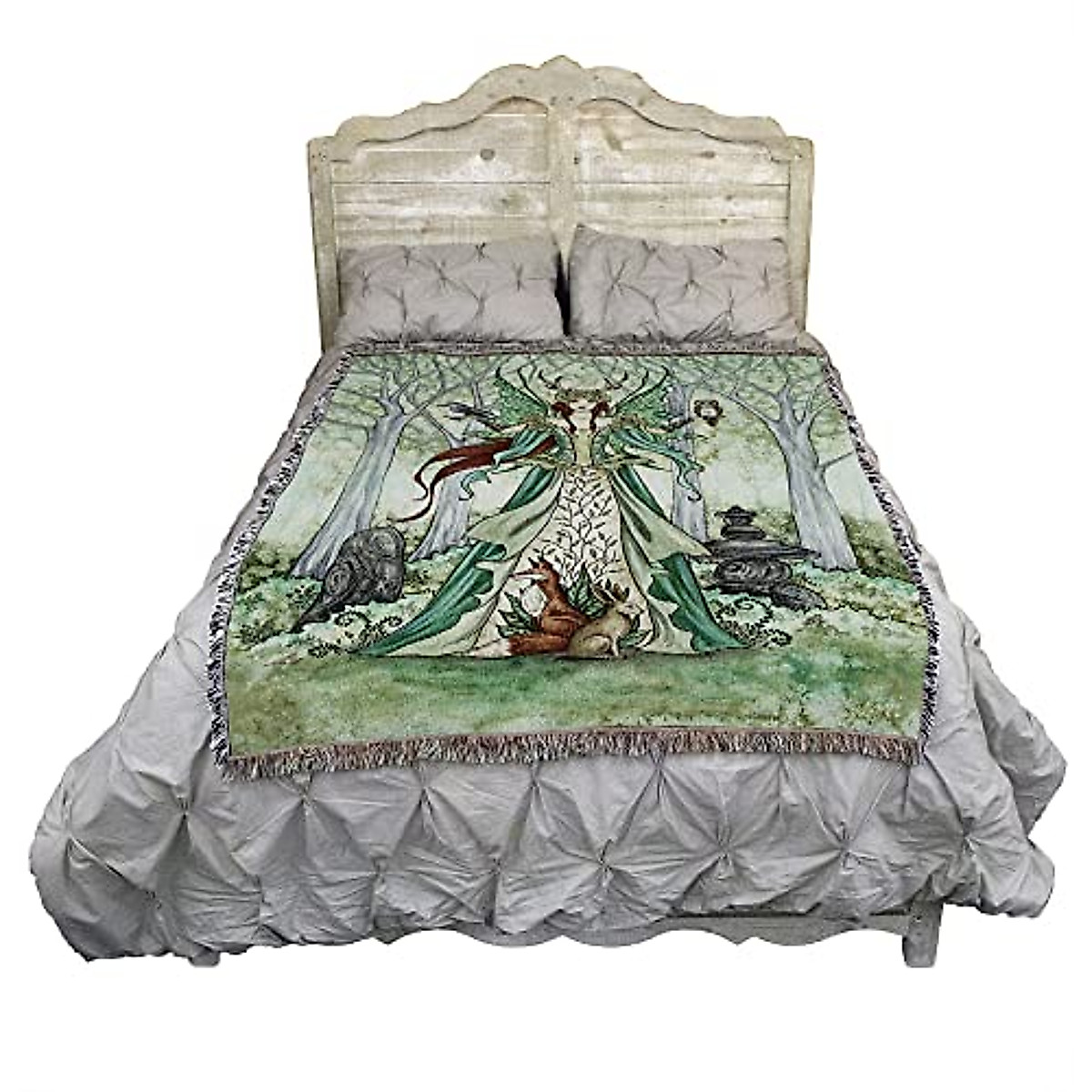Pure Country Weavers Caretaker Fairy Blanket by Amy Brown - Fantasy Gift Tapestry Throw Woven from Cotton - Made in The USA (72x54)
