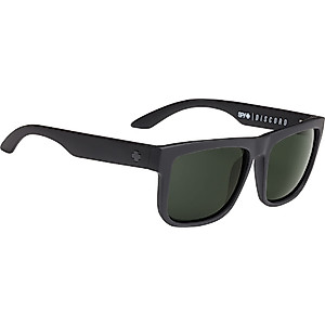 Spy Optic Discord Square Sunglasses, Soft Matte Black/Happy Gray Green, 57 mm