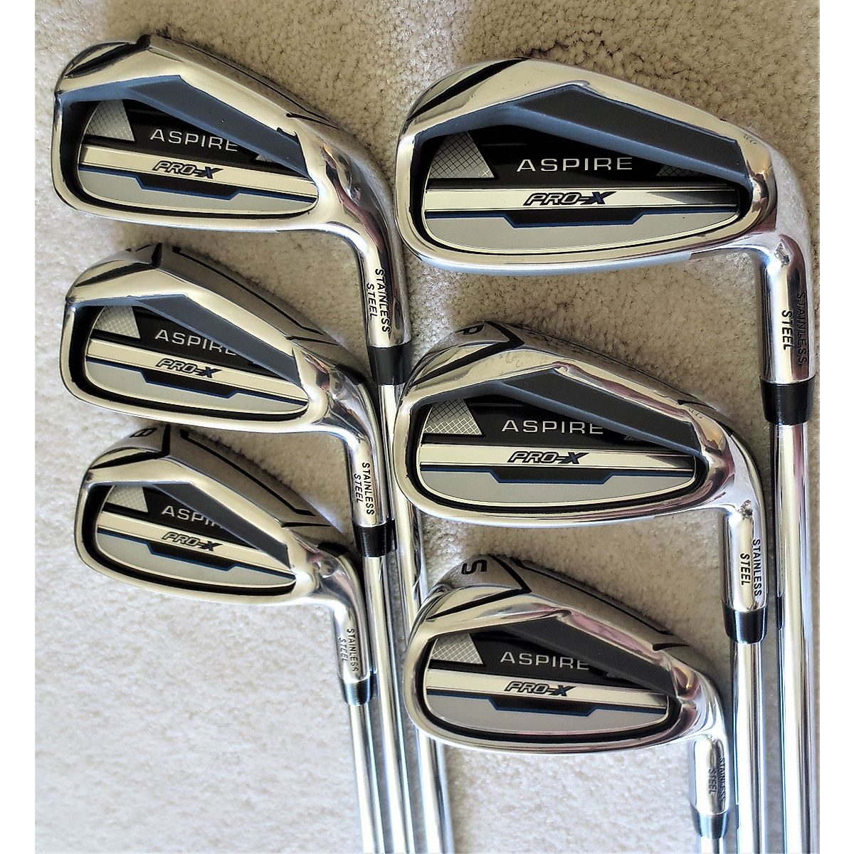 Mens Complete Golf Set - Custom Made Clubs for Tall Men 6'0"- 6'6" Tall Forged Ti Driver, 3 Wood, 3, 4, 5 Hybrids, Irons, Sand Wedge Putter, Stand Bag Stiff Flex Professional Quality