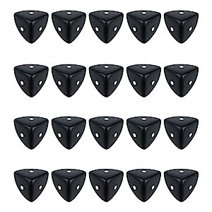 Bitray Metal Box Corner Protector Three Sided Corner Hardware Black Antique Wood Box Corner Protector Guard -20pcs