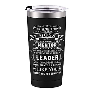 CGMIBAS Boss Gifts for Women Men, Boss Coffee Tumbler Mug, Mug for Boss Insulated Cup, Birthday Retirement Gifts for Boss, 20 oz Double Wall Vacuum Boss Stainless Steel Travel Mug
