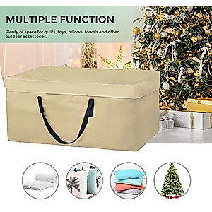 YHINGG Outdoor Cushion Storage Bag 60 Inch Waterproof Extra Large Patio Cushion and Cover Storage Bag,Cushion Bag for Storage Beige (1 Pack)