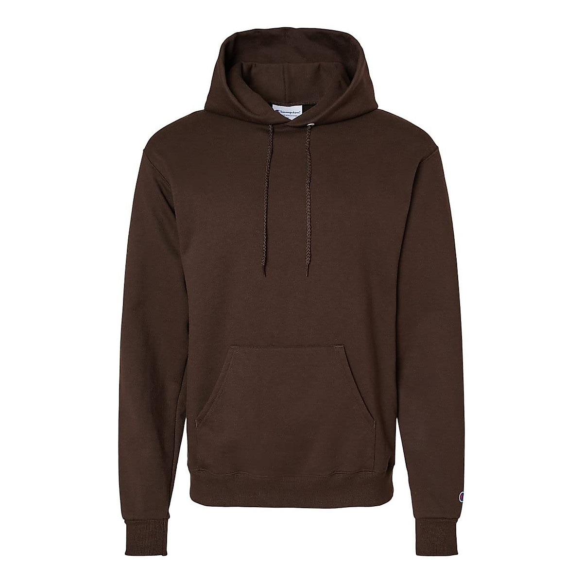 Champion Mens Powerblend Hooded Sweatshirt, XL, Chocolate Brown