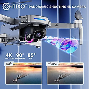 Contixo F28 Pro Foldable GPS Drone - 4K FHD Camera GPS Control & Selfie Mode, Follow Me, Way Point & Orbit Mode Up to 60 Min Flight Time FPV Drone with a 128G SD Card for Mobile with Carrying Case