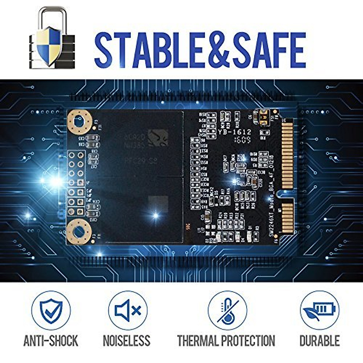 SSD SATA mSATA 120GB Shark Internal Solid State Drive High Performance Hard Drive for Desktop Laptop SATA III 6Gb/s Includes SSD 16GB 32GB 60GB 64GB 120GB 128GB 240GB 250GB 480GB 500GB (120 GB, MSATA)