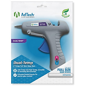 AdTech 0453 2-Temp Dual Temperature Hot Glue Gun Full Size, White