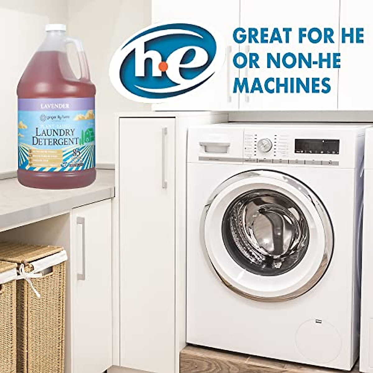 Ginger Lily Farms Botanicals Plant-Based Liquid Laundry Detergent, Lavender, Concentrated Formula, HE Compatible, 85 Loads, 1 Gallon (128 fl. oz.)