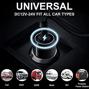 HKY 65W Car DC Adapter Compatible with DC 2.5 mm X 5.5 mm /2.1 mm X 5.5 mm Barrel Round Plug Positive tip 18 Volt 3 Amp 18V 3.5A 3A 2.5A 2A Car Charging Cord Cable Portable Power Station Charger