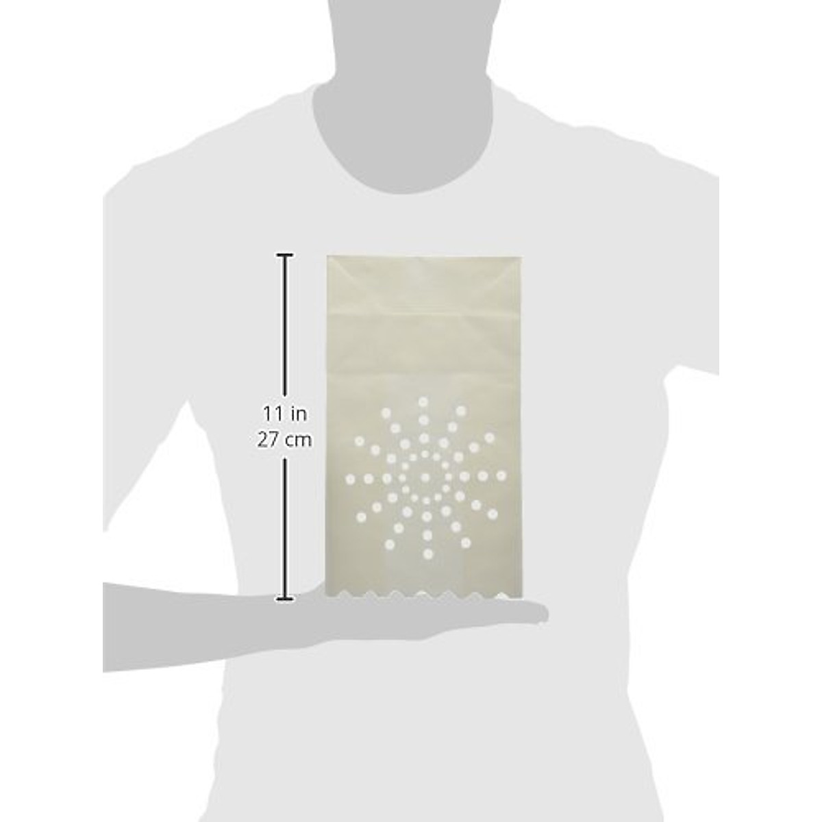 CleverDelights White Luminary Bags - 20 Count - Sunburst Design - Wedding Party Christmas Holiday Luminaria