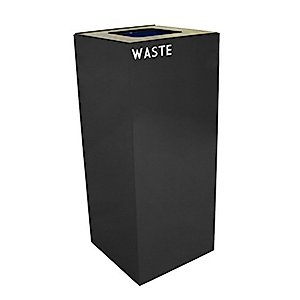 Witt Industries 36GC03-CB GeoCube Recycling Receptacle with Waste Opening, Steel, 36 gal, Charcoal