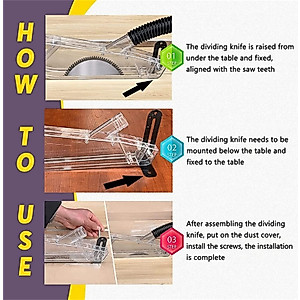 Table Saw Dustproof Cover, Acrylic Protection Saw Blade Case, Dispensing Knife Universal for 4-10 Inch Table Saw & Other Saws Woodworking Safety Shell