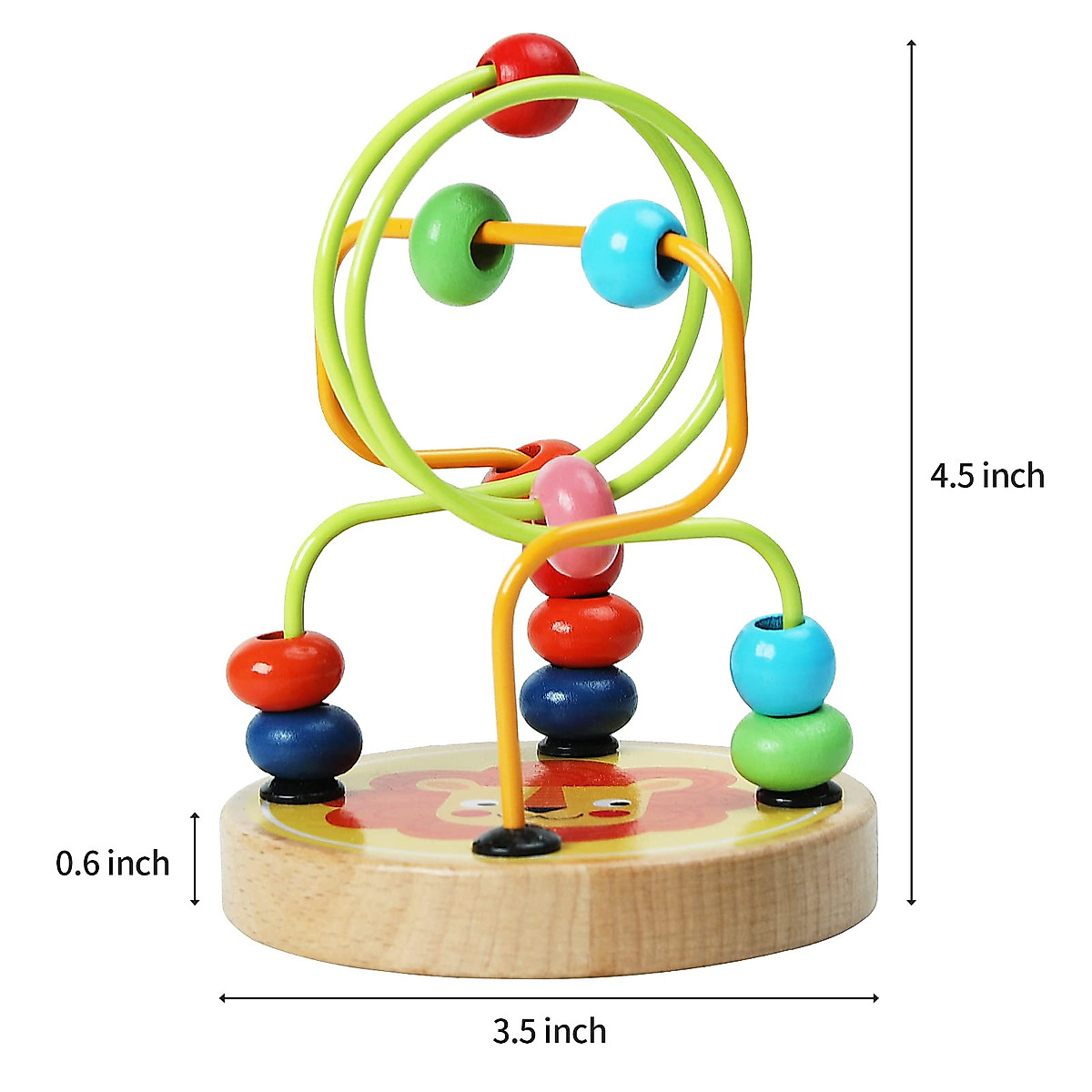 AISHUN Bead Maze Toy for Toddlers Wooden Colorful Roller Coaster Educational Circle Toys Learning Preschool Toys Birthday Gift for Boys and Girls