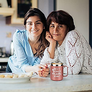 GINGPROUS Mother's Day Gifts for Mom, Best Bonus Mom Ever Birthday Gifts for Women Bonus Mom Mother New Mom to Be from Daughter Son, 12 Oz Insulated Stainless Steel Insulated Travel Mug, Rose Gold