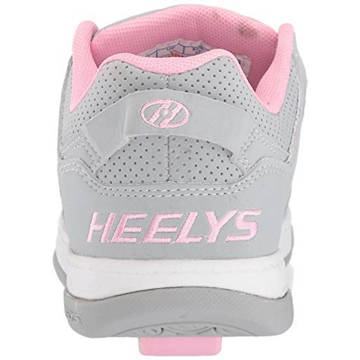 HEELYS Unisex-Child Voyager Tennis Shoe, Grey/Light Pink, 6 Big Kid