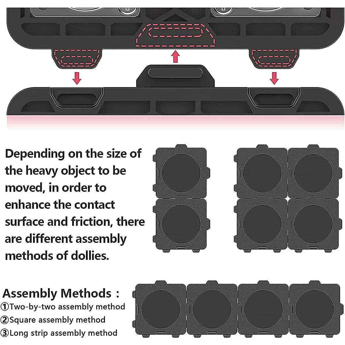 Furniture Dolly, Furniture Mover with 4 Wheels Heavy Duty Dolly Easy Furniture Lifter Mover Tool Set for Moving Heavy Furniture Sofa Cabinet Refrigerator，800 Lbs Capacity