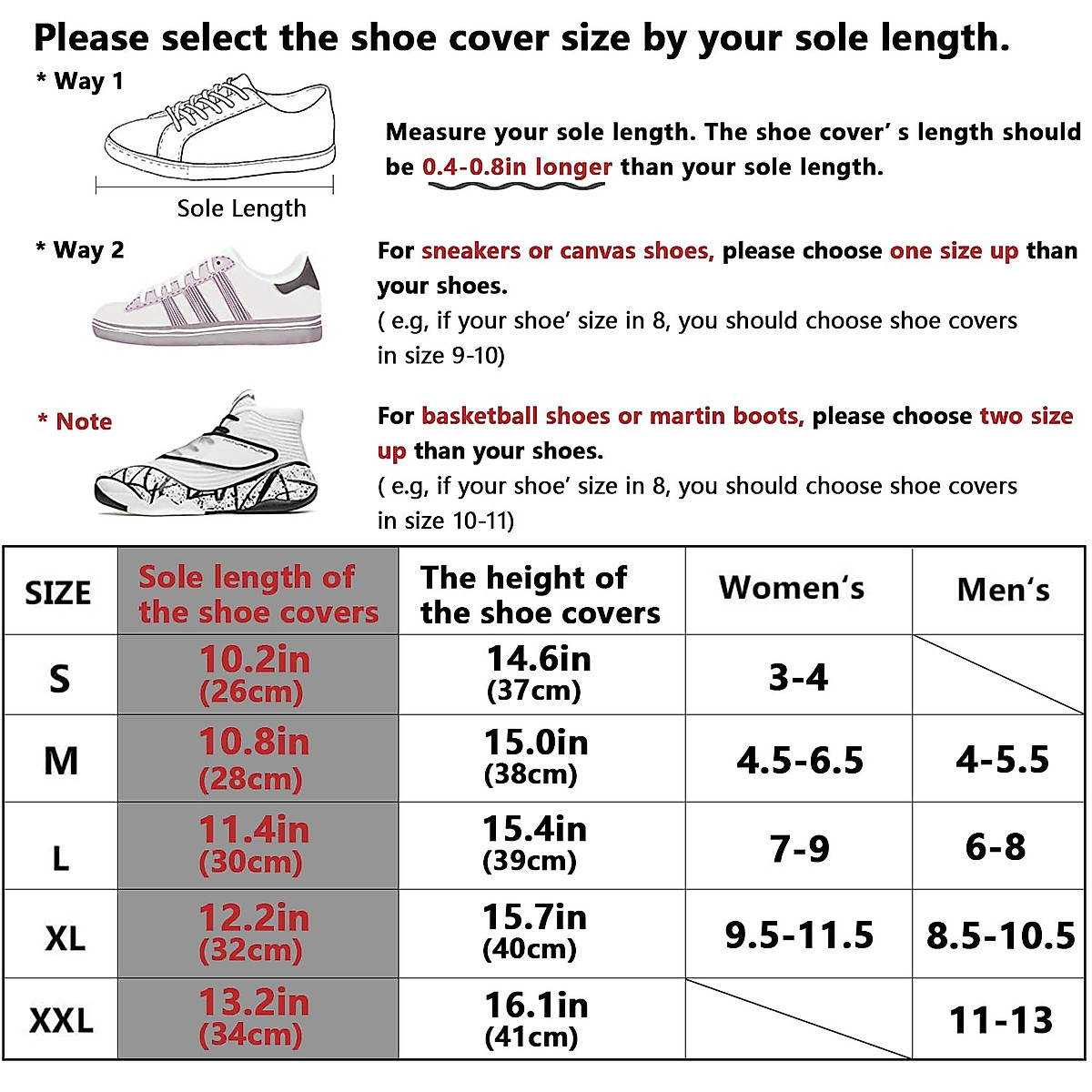 USHTH Black Waterproof Rain Boot Shoe Cover with reflector (1 Pair)X-Large