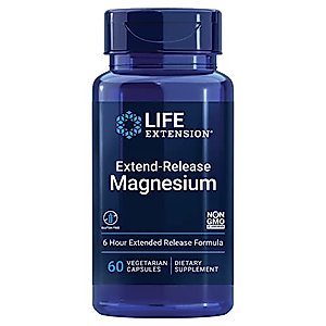 Life Extension Extend-release Magnesium – Prolonged Cardiovascular & Bone Health Support – Gluten-free – Non-GMO – Vegetarian – 60 Vegetarian Capsules
