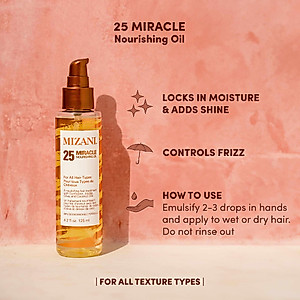 MIZANI 25 Miracle Nourishing Hair Oil - Softens and Adds Shine, Lightweight & Nourishing With Coconut Oil, For All Hair Types